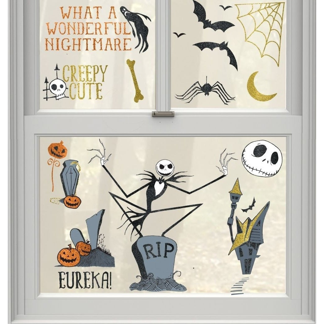 Disney Tim Burton's Nightmare Before Christmas Glitter Window Decorati ...