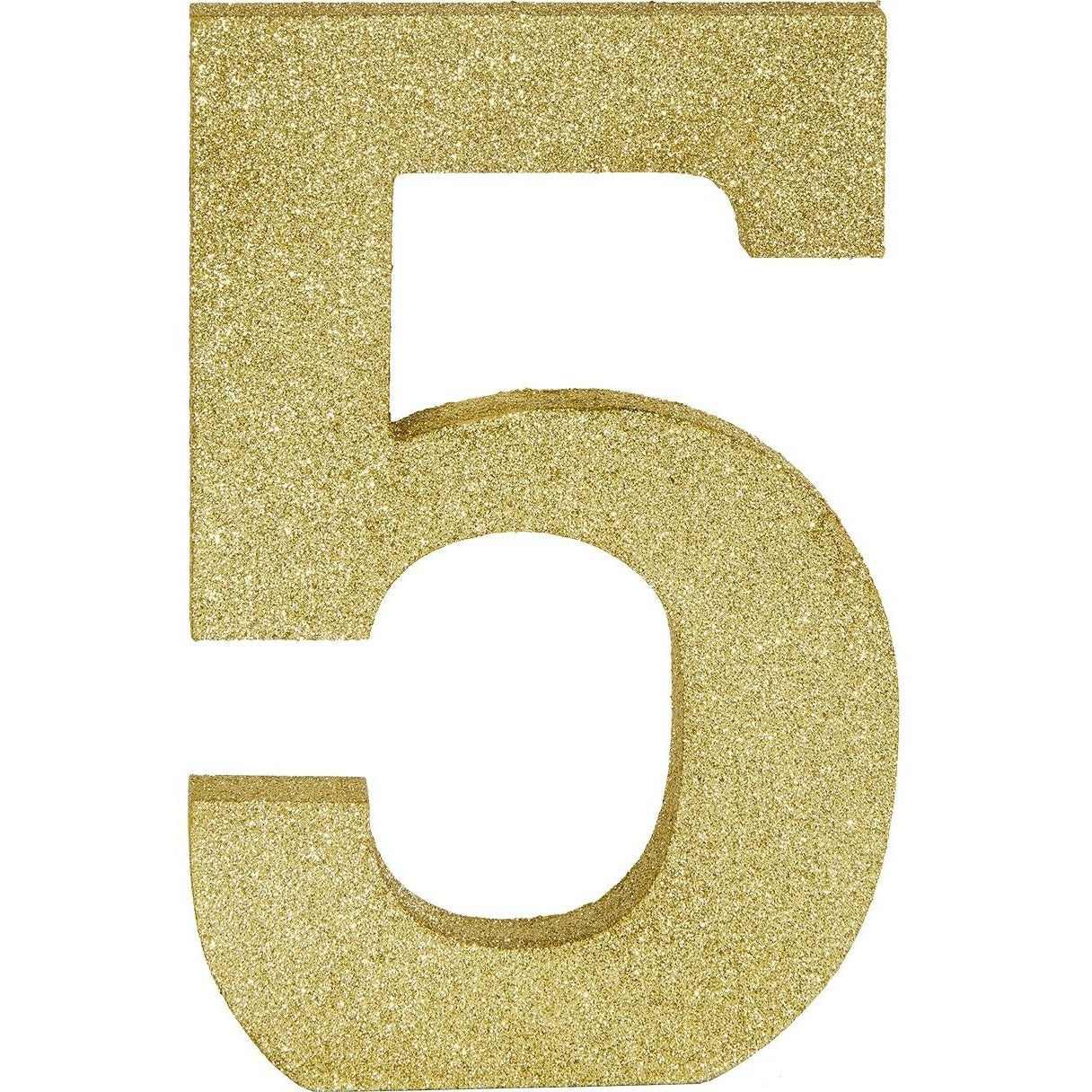 Glitter Gold Number 5 Sign | Party Stuff