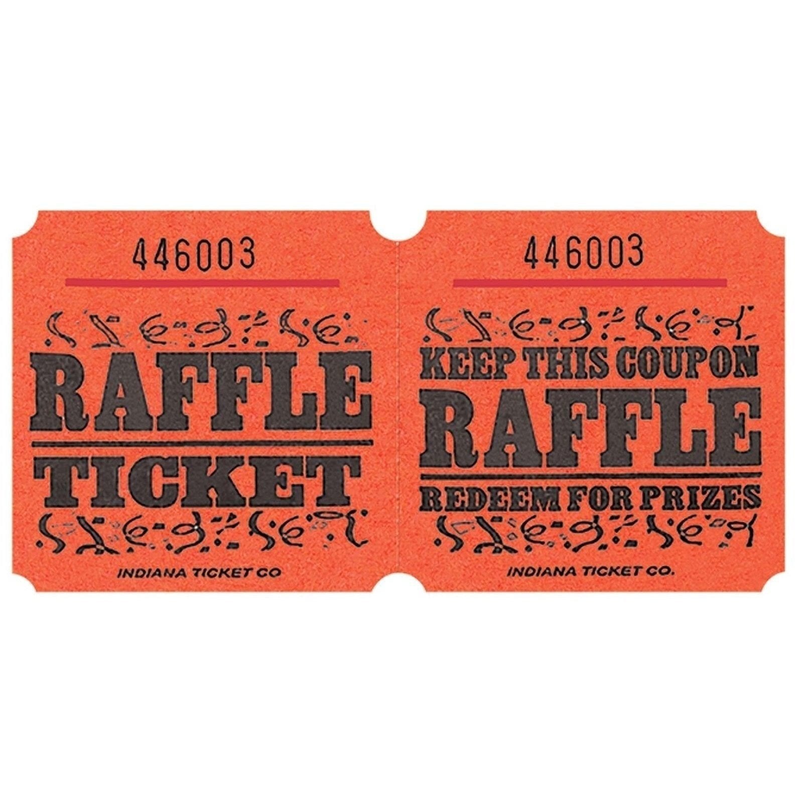 Orange Raffle Ticket Roll - 1000 Per Roll – Party Stuff